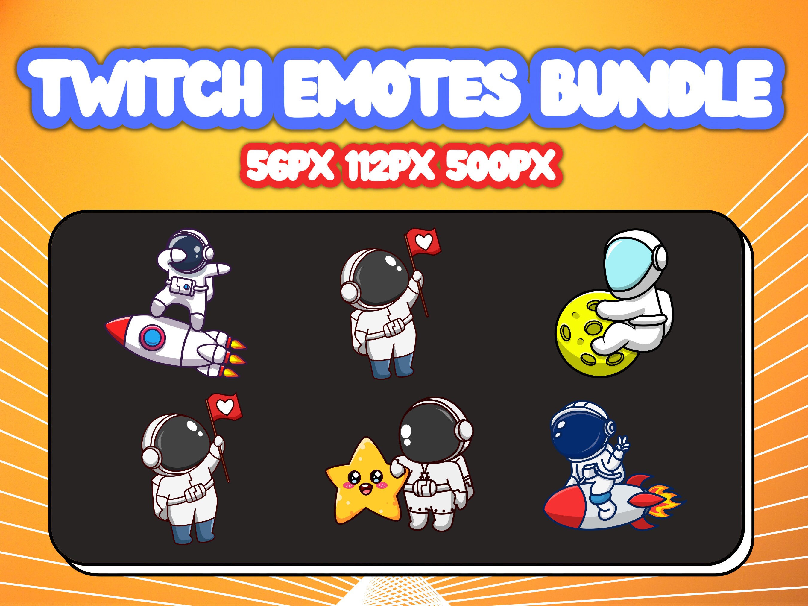 Astronaut Emotes, Twitch Emotes Bundle, Cute Astronaut Emote Bundle ...