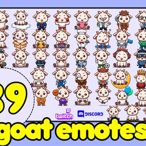 Goat Emotes! Cute Goat Twitch Emotes, the GOAT Emotes, Sheep Emotes ...