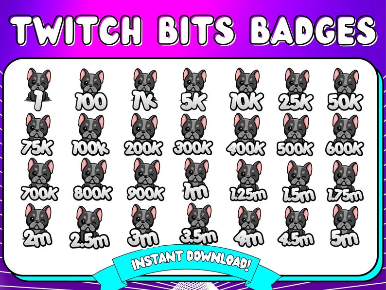 Twitch Bit Badges | Twitch Bits Badges | Frenchie Twitch Bit Badges ...