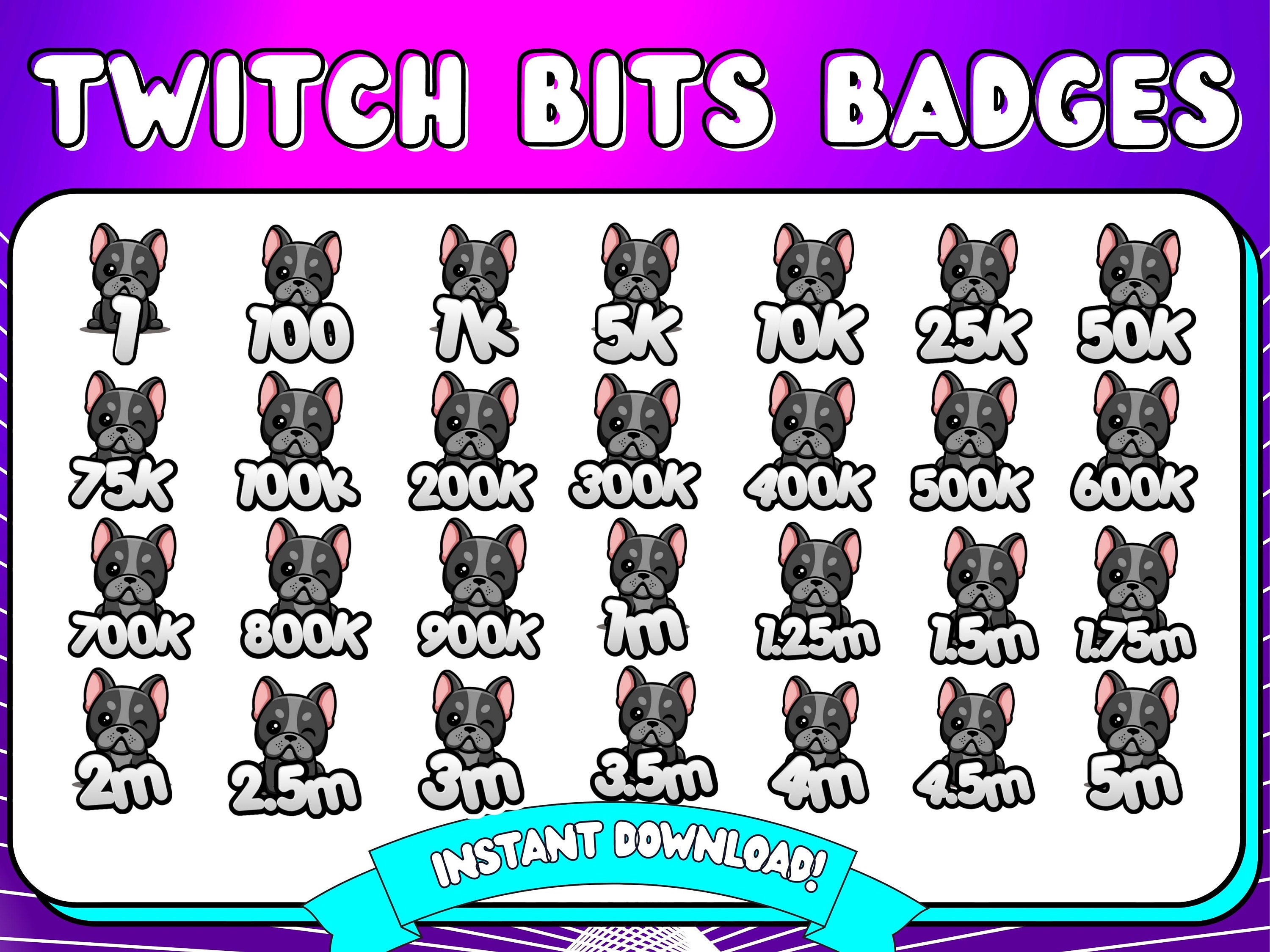 Twitch Bit Badges | Twitch Bits Badges | Frenchie Twitch Bit Badges ...