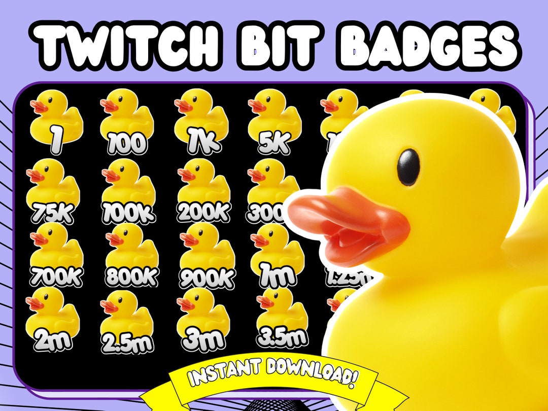 Rubber Ducky Bit Badges, Twitch Bits Badge Taco, Rubber Duckie Bit ...