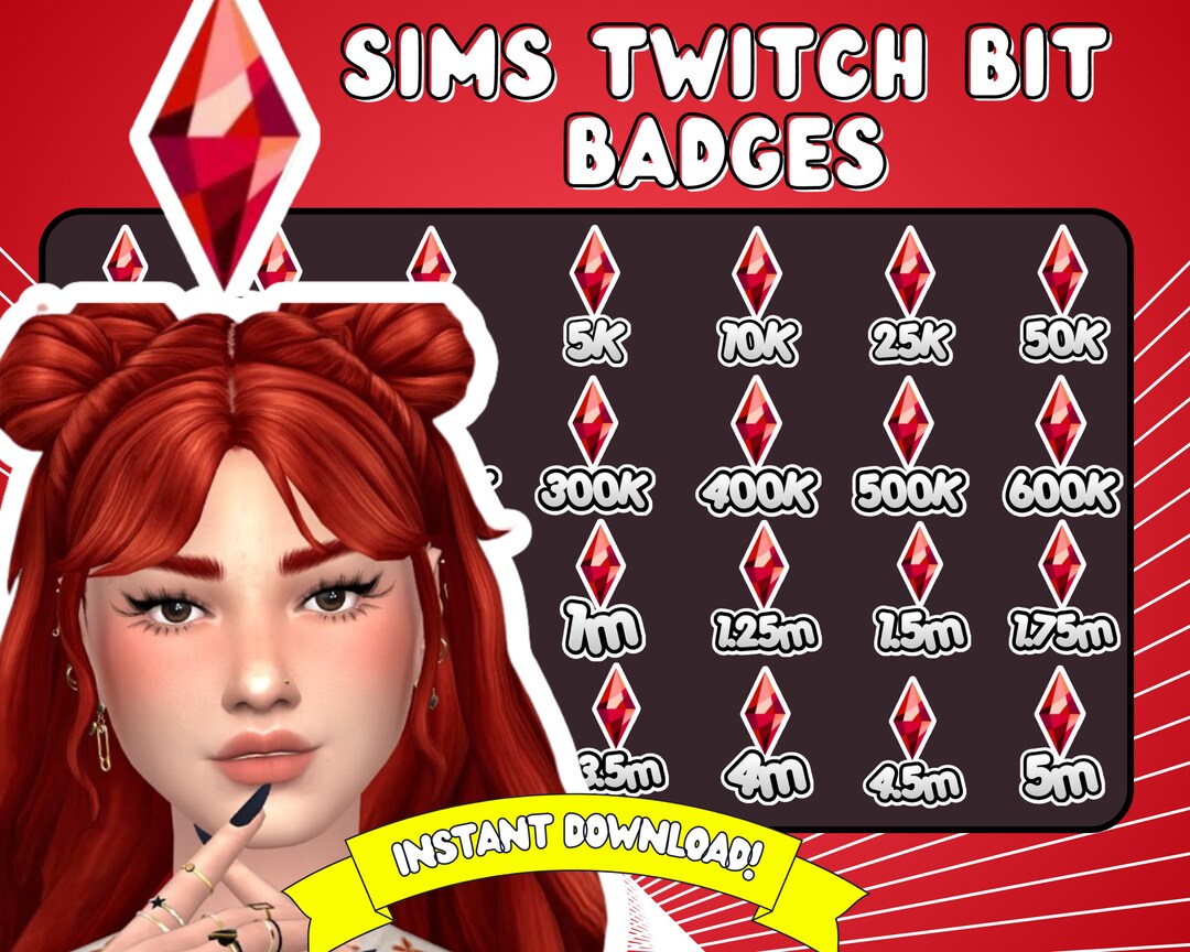 Twitch Bit Badges Twitch Red Bits Badges The Sims Twitch Emotes The Sims Bit Badges Sims