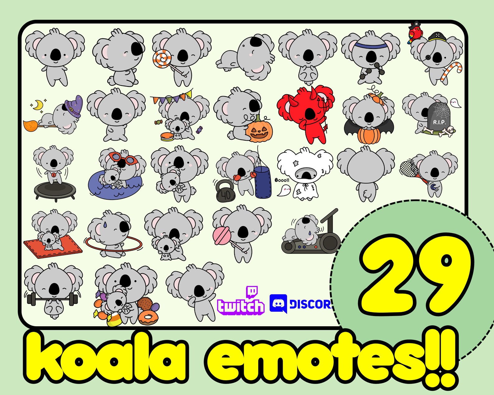 Koala Emotes, Koala Twitch Emotes, Australia Emotes, Animal Discord ...