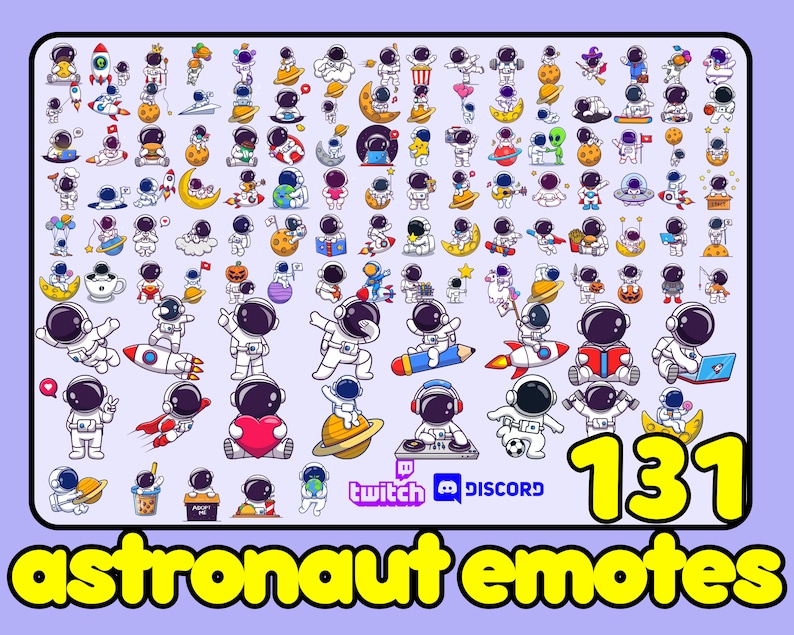 Astronaut Emotes | Astronaut Twitch Emotes | Alien Twitch Emotes ...