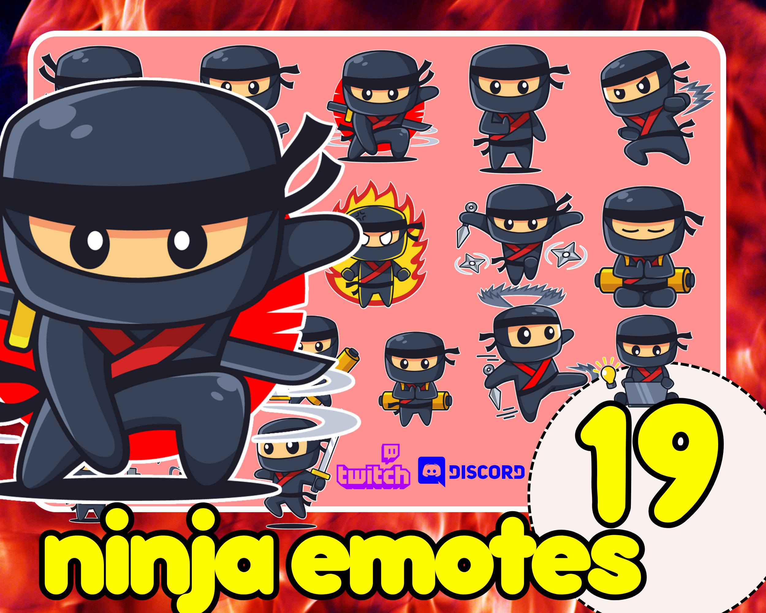 Ninja Emotes | Ninjatwitch Emotes | Halloween Twitch Emotes | Japan ...