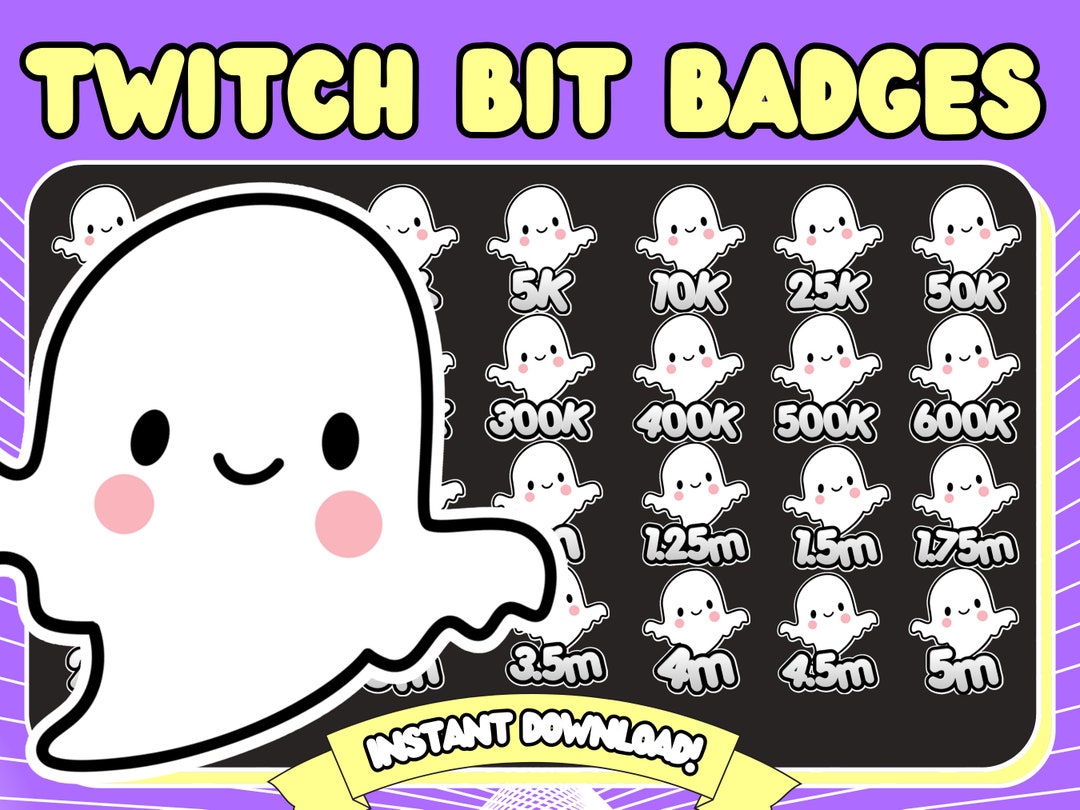 Ghost Twitch Bit Badges | Halloween Twitch Bits Badges Set | Ghost Bit ...