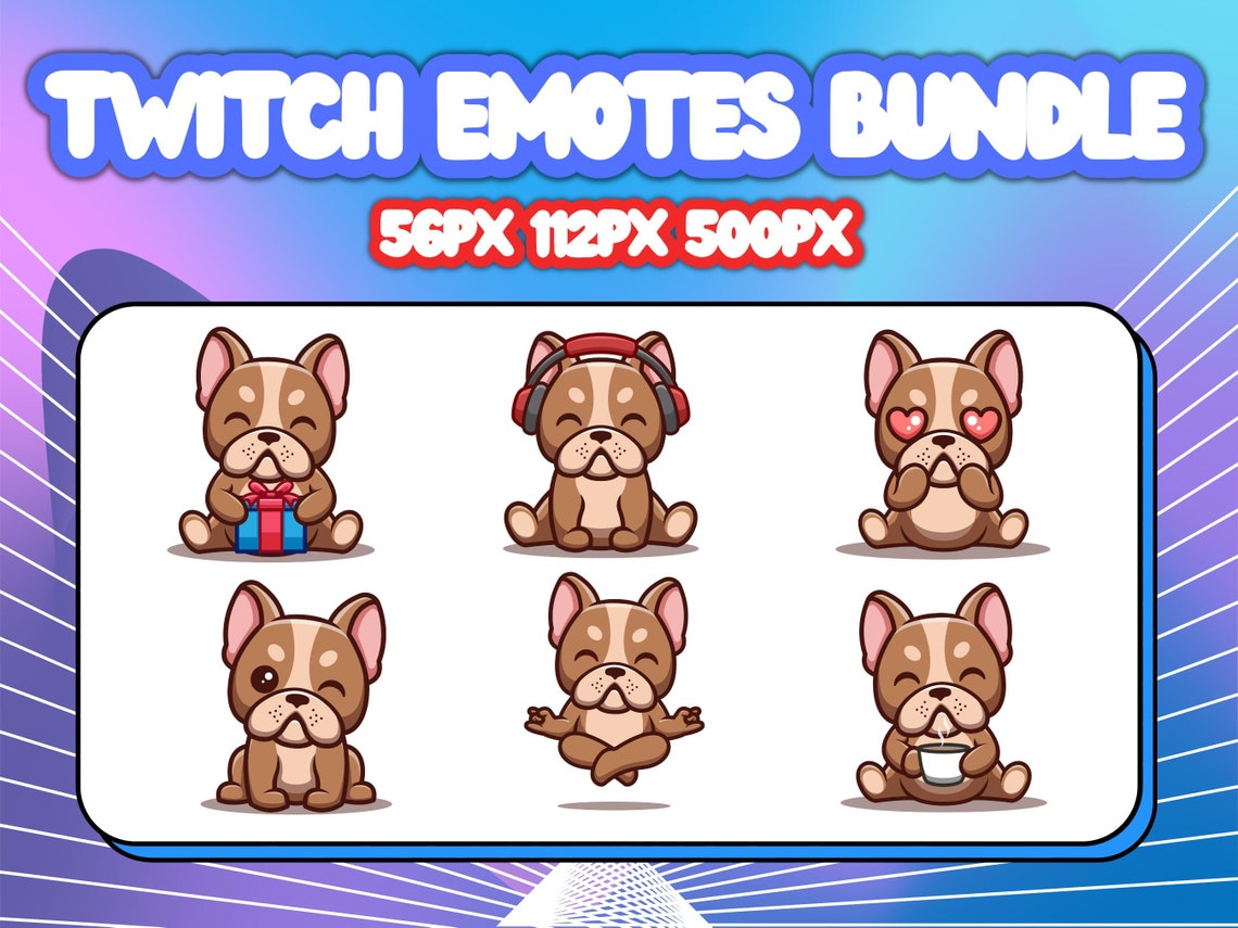 Twitch Emotes Bundle Cute Frenchie Emote Bundle French - Etsy