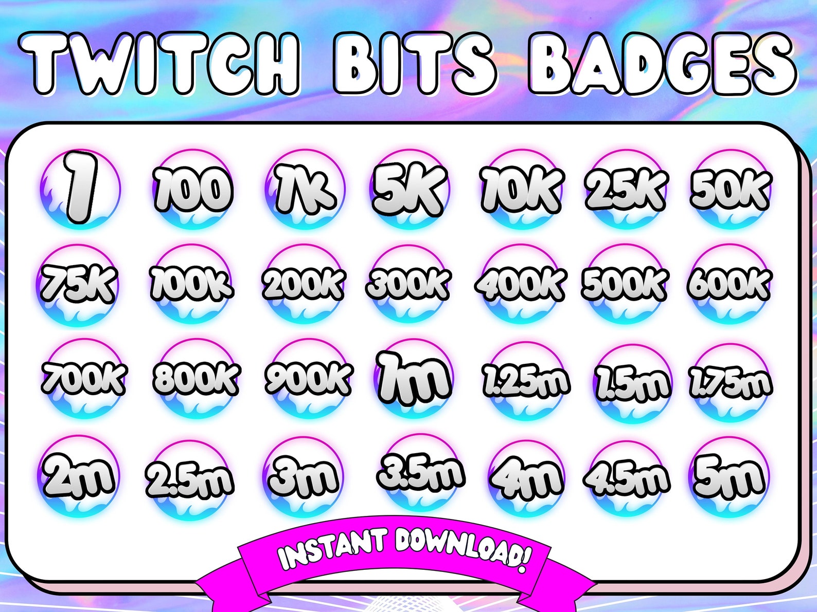 Twitch Bit Badges | Twitch Bits Badges |twitch Tier Badges | Twitch ...