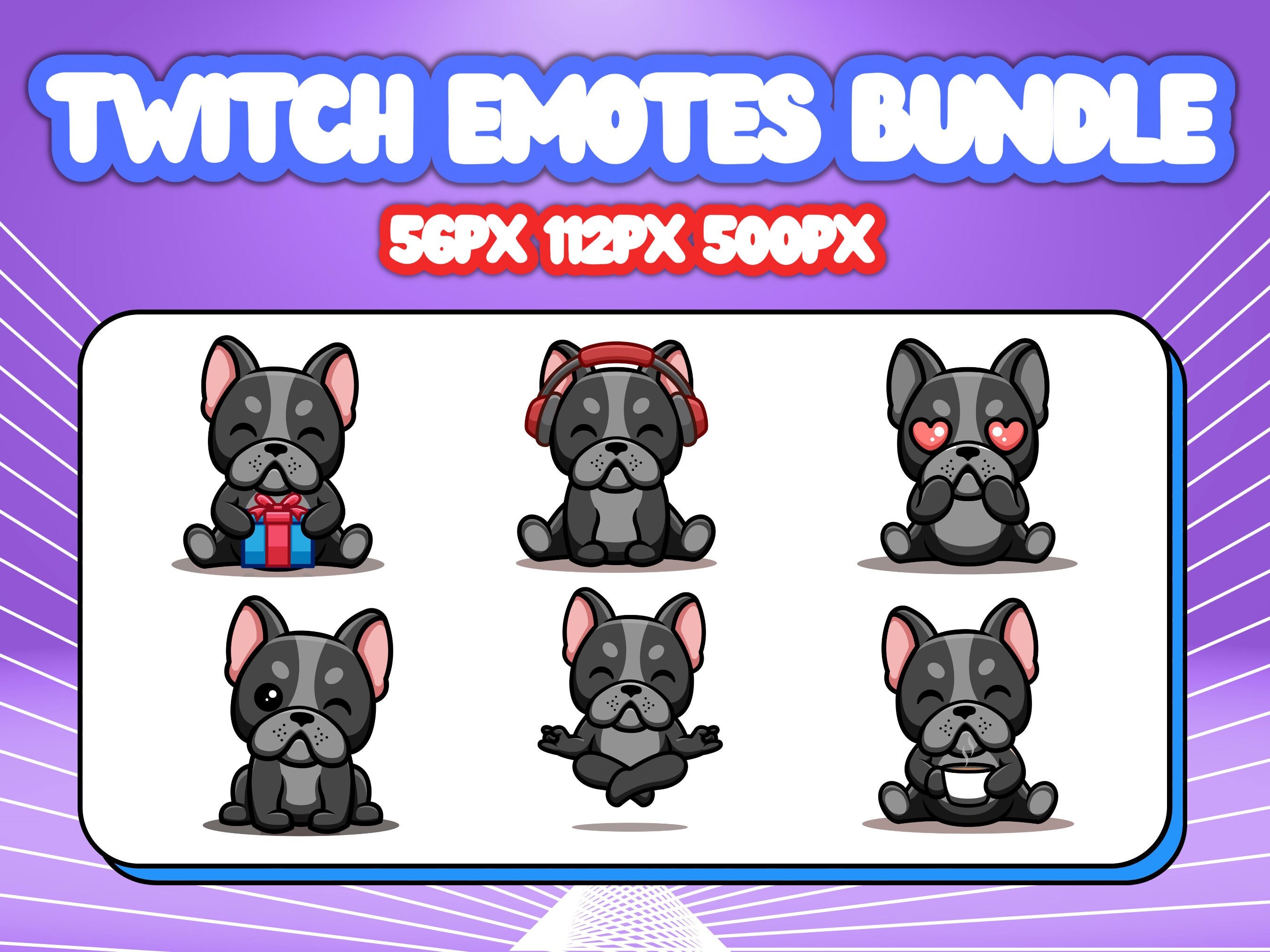 Twitch Emotes Bundle Cute Frenchie Emote Bundle French - Etsy Australia