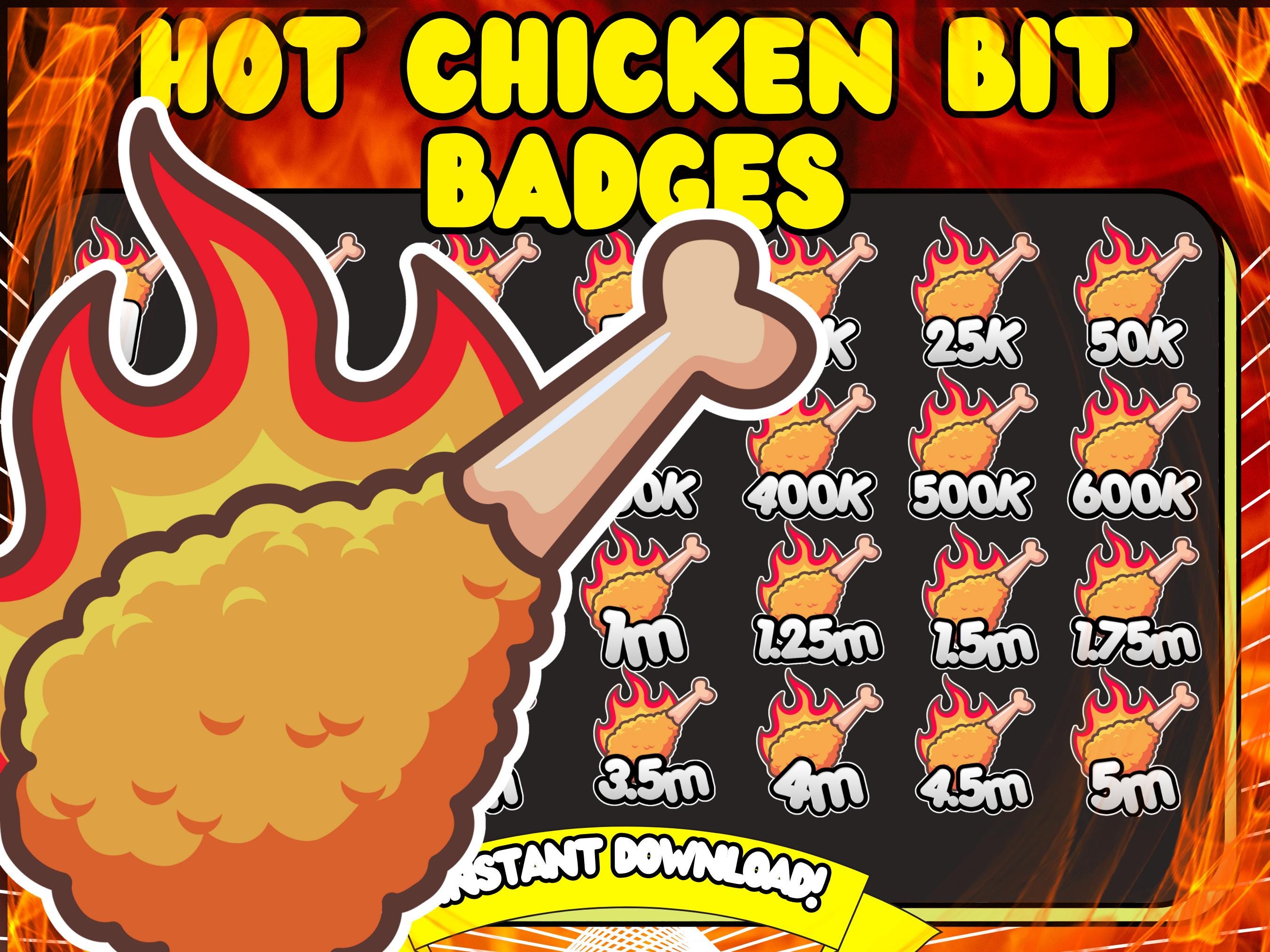 Chicken Bit Badges, Twitch Bit Badges Chicken, Cute Food Bit Badges ...