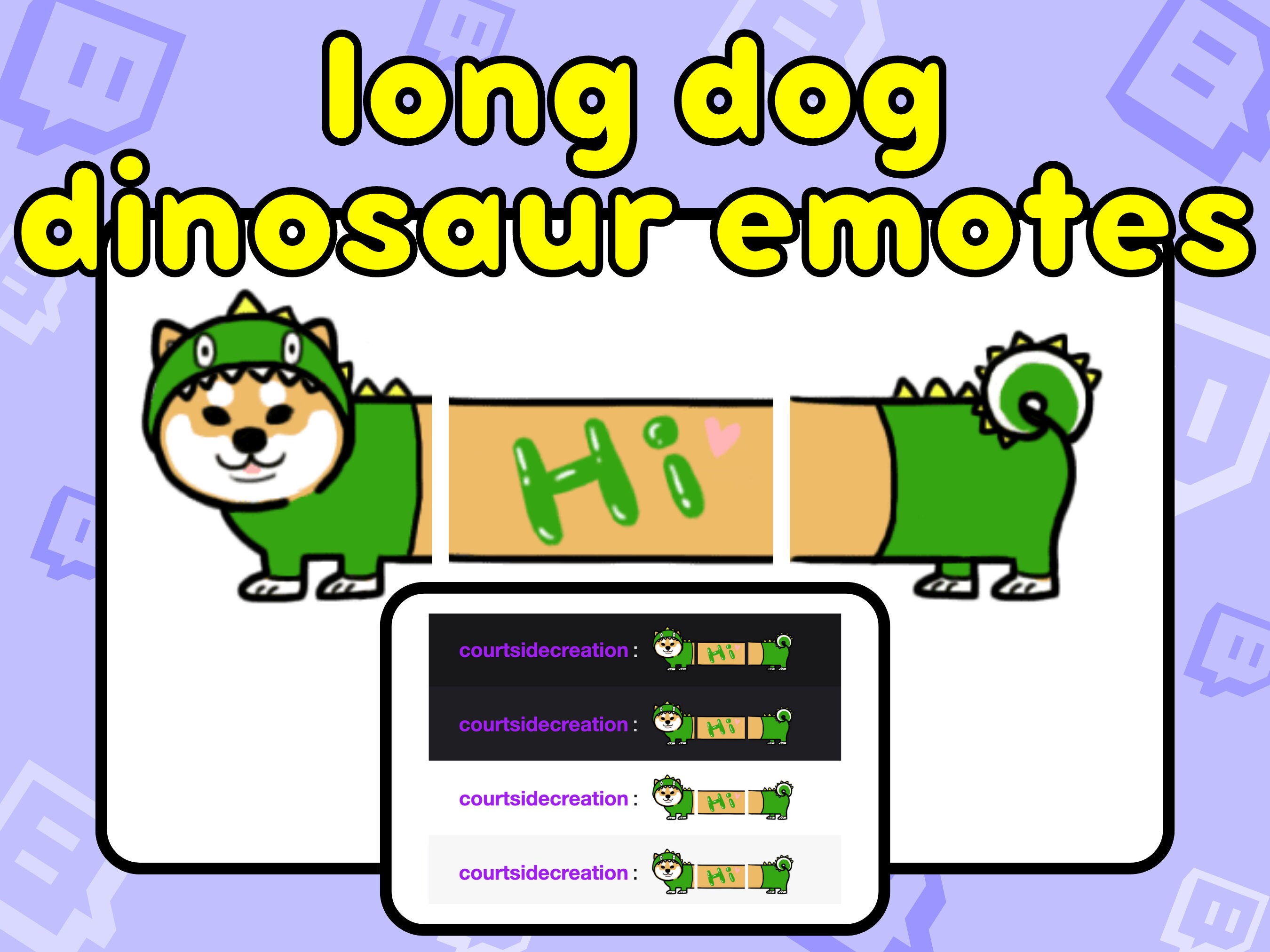 Long Dog Twitch Emote, Long Dog Emote, dinosaurio twitch emote, emote ...