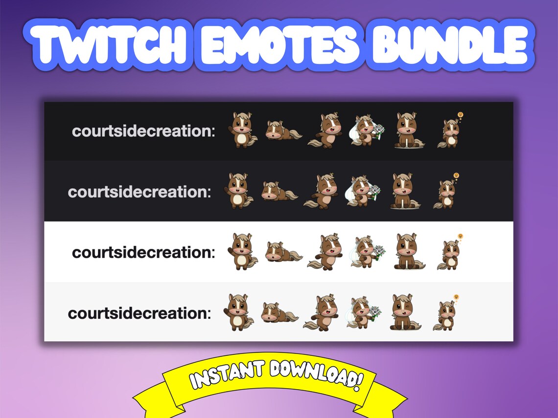 Twitch Emotes, Horse Emotes, Cute Horse Emotes, Cute Pony Twitch Emotes ...