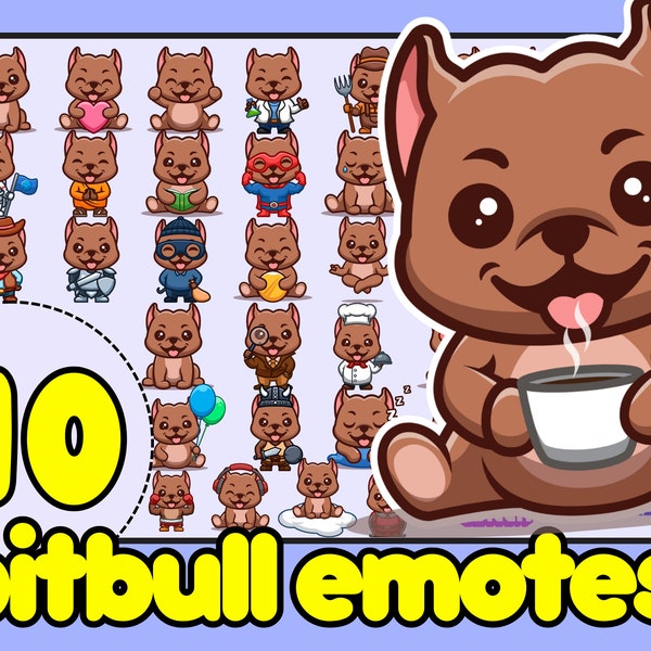 Bulldog Twitch Emotes - Etsy