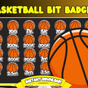 Basketball Bit Badges Sport Bit Badges, Twitch Basketball Emote, Cool ...