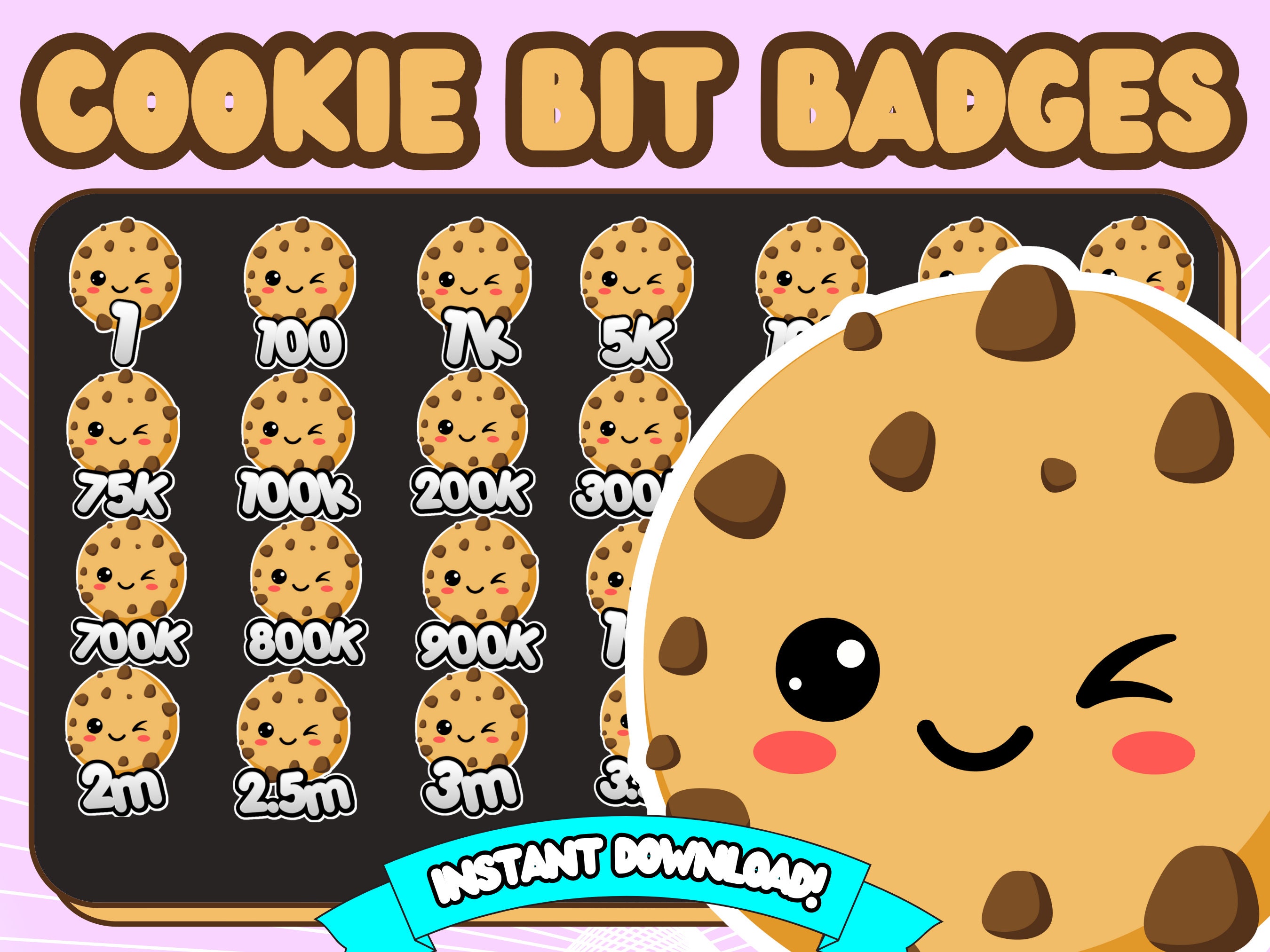 Cookie Bit Badges, Twitch Bit Badges Burger, Cute Food Bit Badges ...