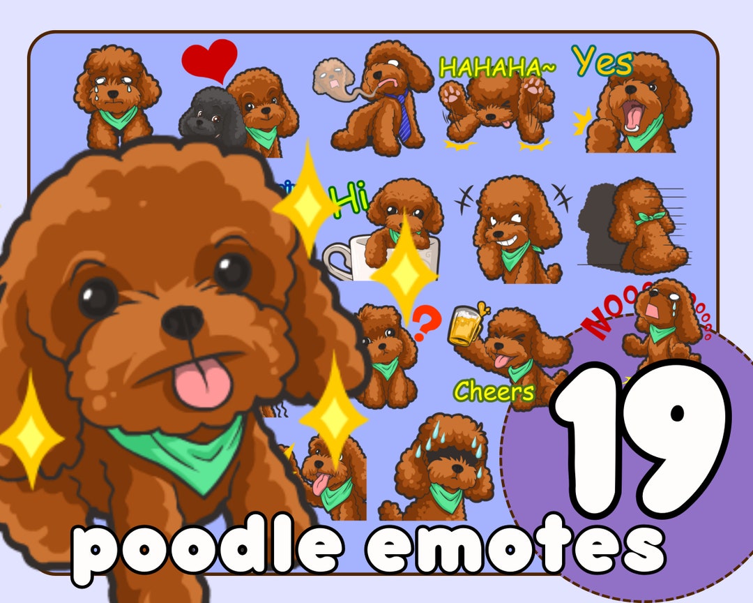 19 Brown Poodle Twitch Emotes, Cute Poodle Emotes Dog Megapack, Brown ...