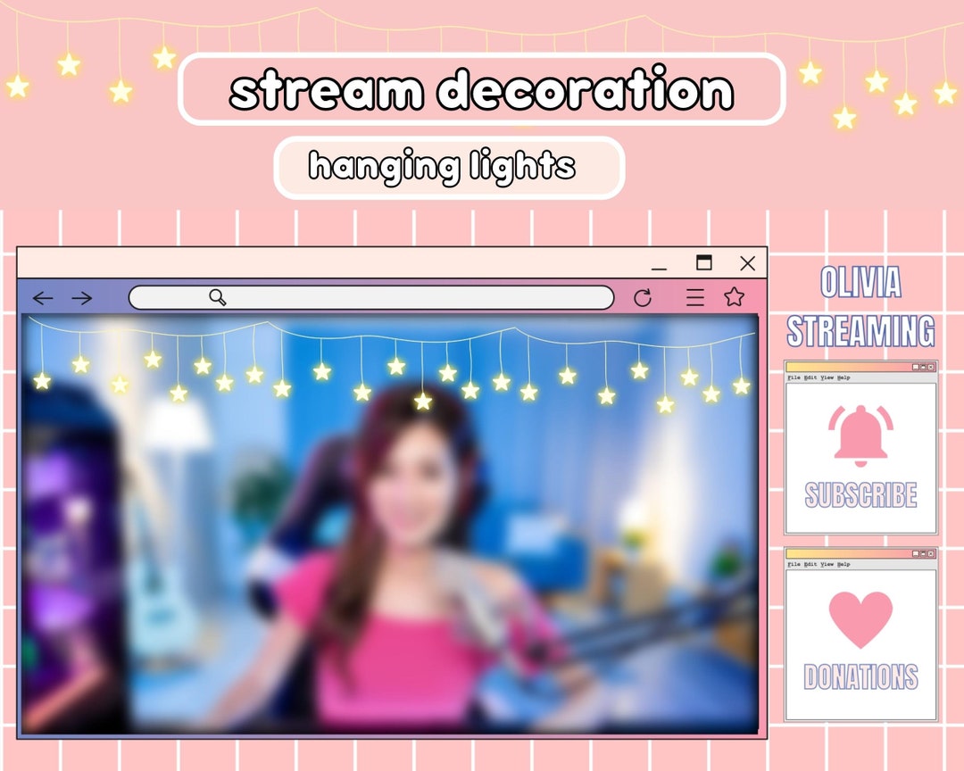 Glowing Lights Twitch Decoration Lights Twitch Overlay Lofi Lights ...