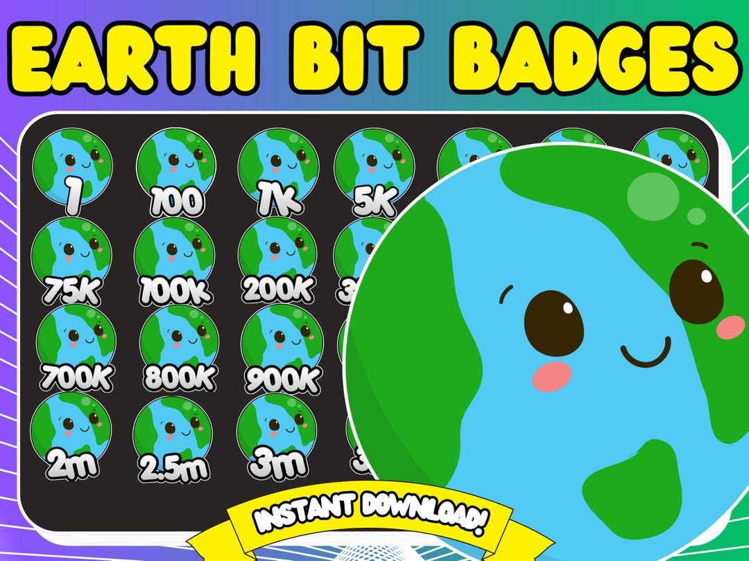 Earth Bit Badges Astronaut Twitch Bit Badges | Alien Twitch Bit Badges ...