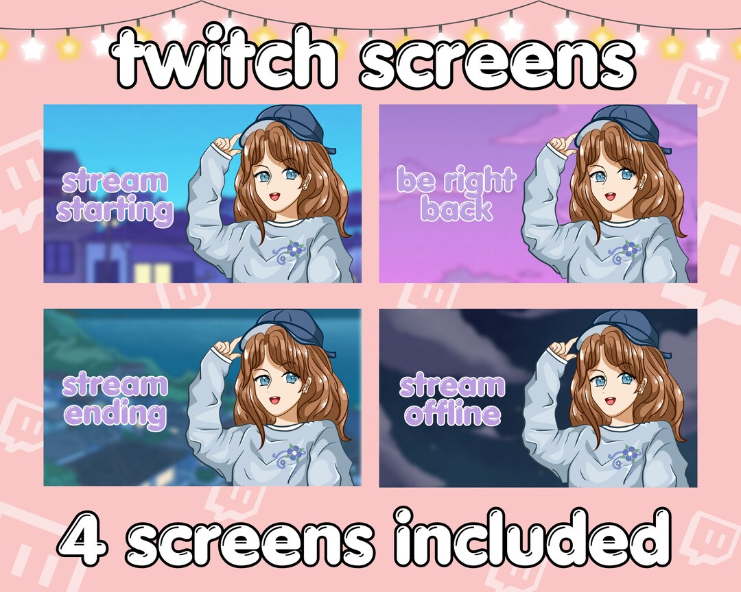 Anime Girl Twitch Screens, Brown Hair Girl Twitch Screens, Brunette ...