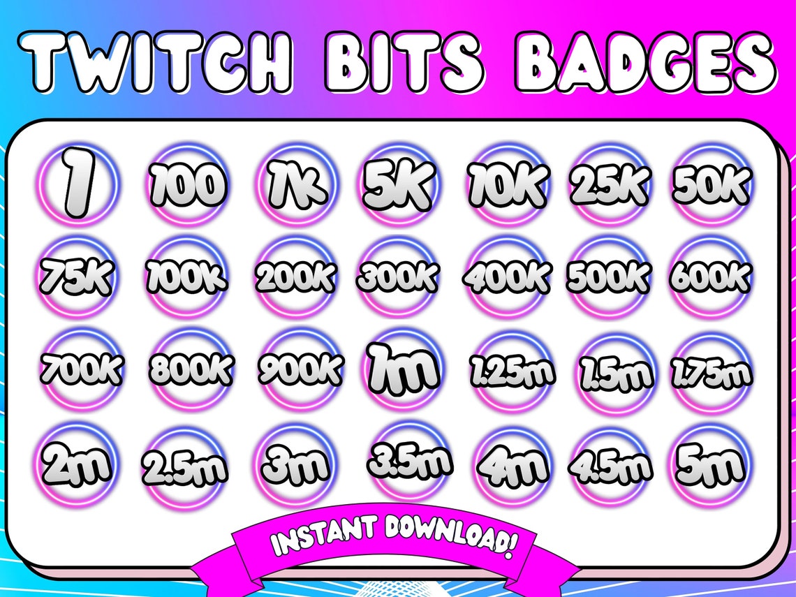 Twitch Bit Badges | Twitch Bits Badges | Twitch Tier Badges | Twitch ...