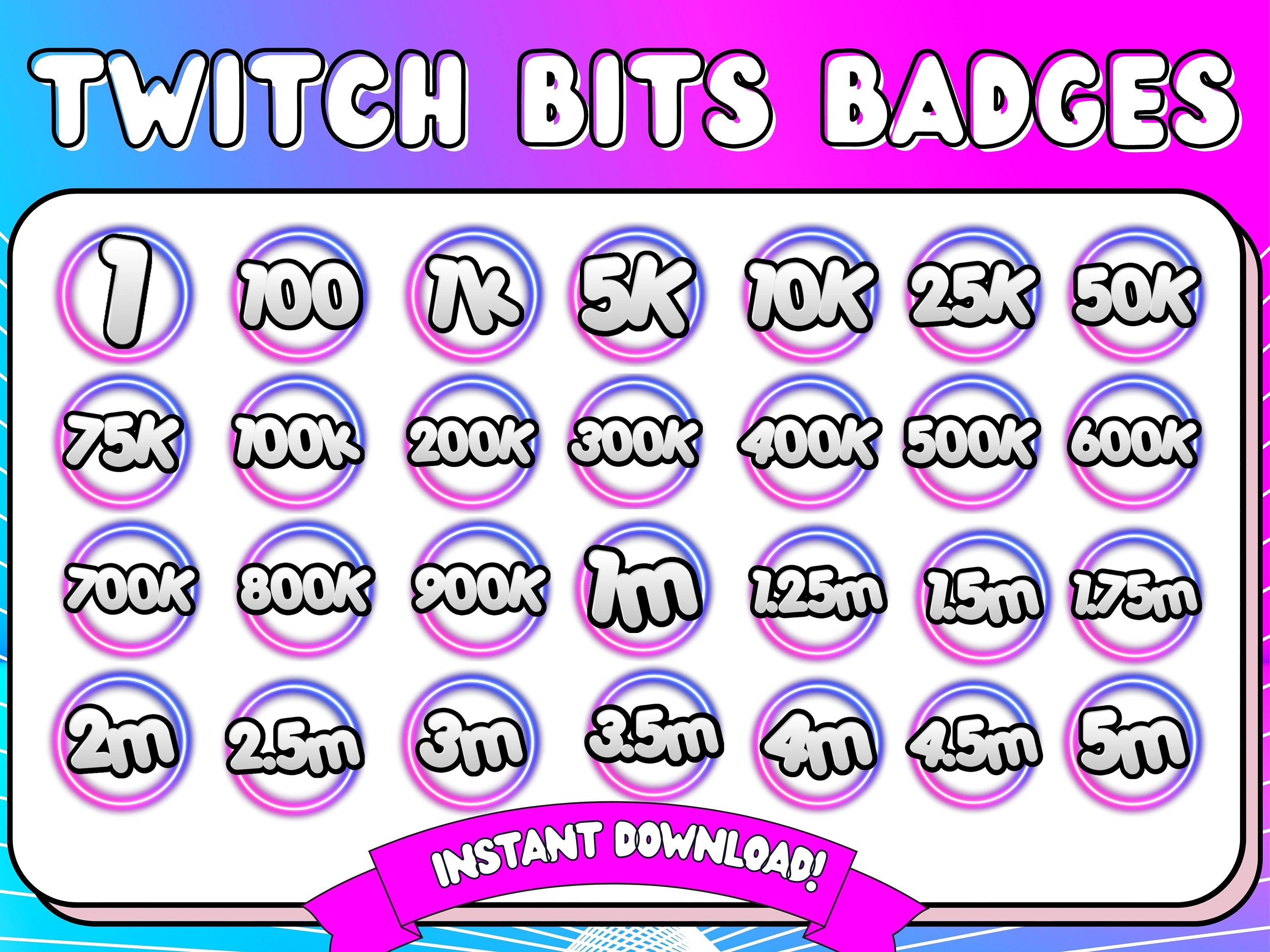 Twitch Bit Badges | Twitch Bits Badges | Twitch Tier Badges | Twitch ...