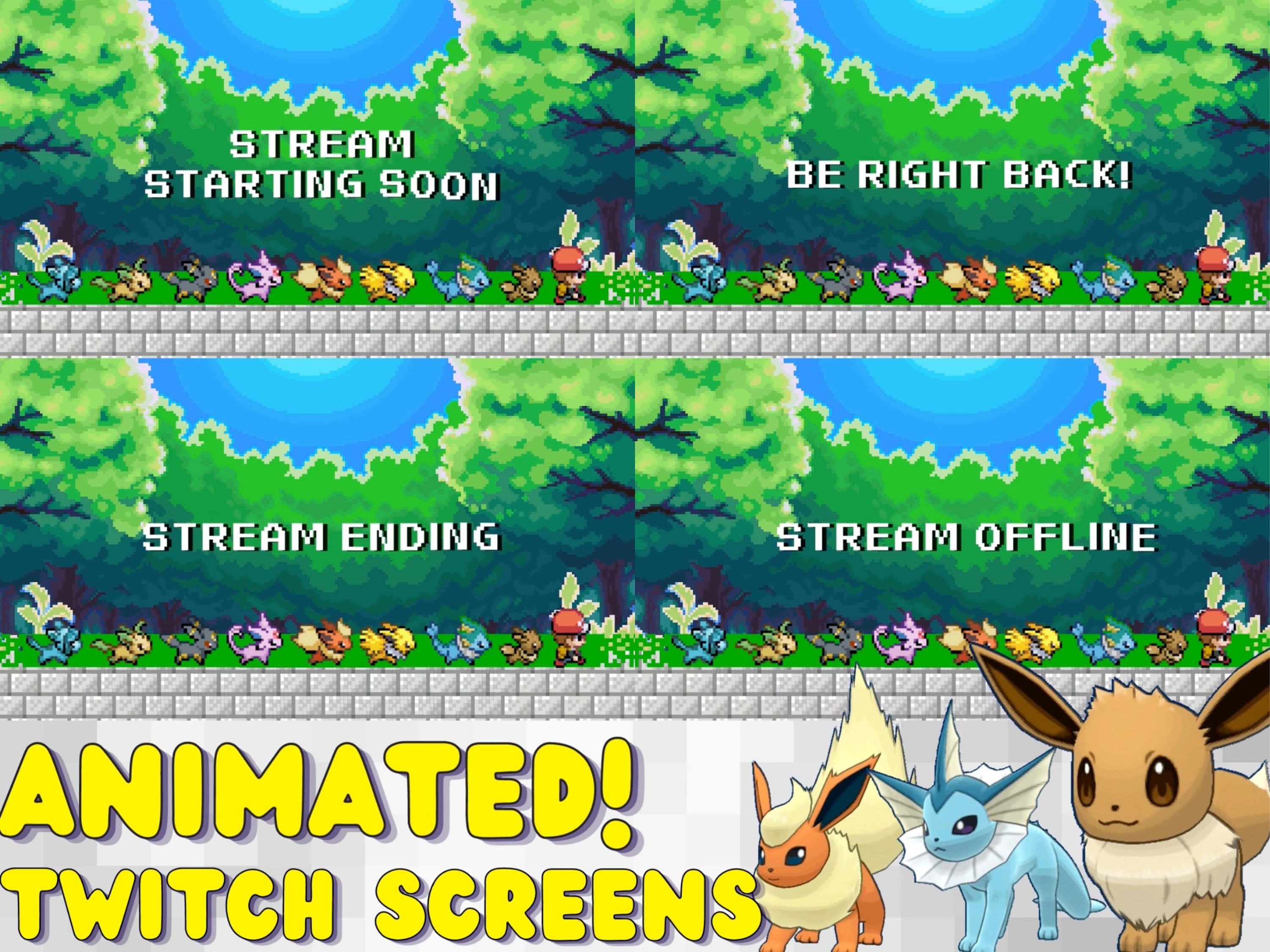 Pokemon Twitch Screens Eevee Twitch Screens Pokemon Start - Etsy.de
