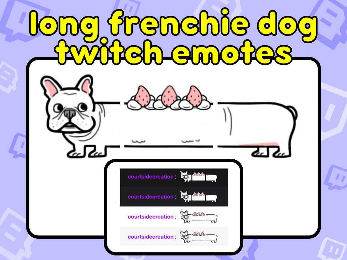 Frenchie Twitch Emote, Long Dog Twitch Emote, Long Dog Emote, Stretched ...