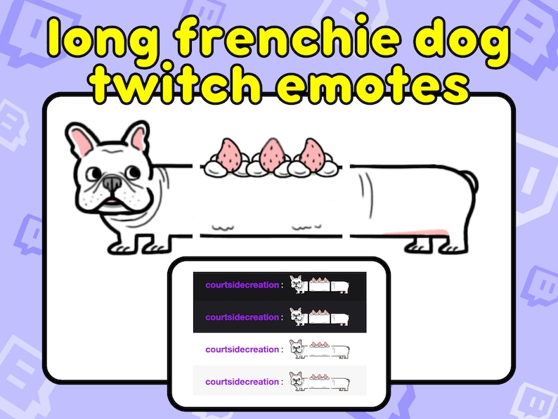 Frenchie Twitch Emote, Long Dog Twitch Emote, Long Dog Emote, Stretched ...