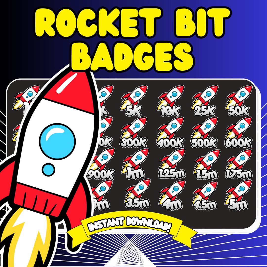 Rocket Twitch Bit Badges | Rocket Bit Badges | Rocket Emotes Bit Badges ...