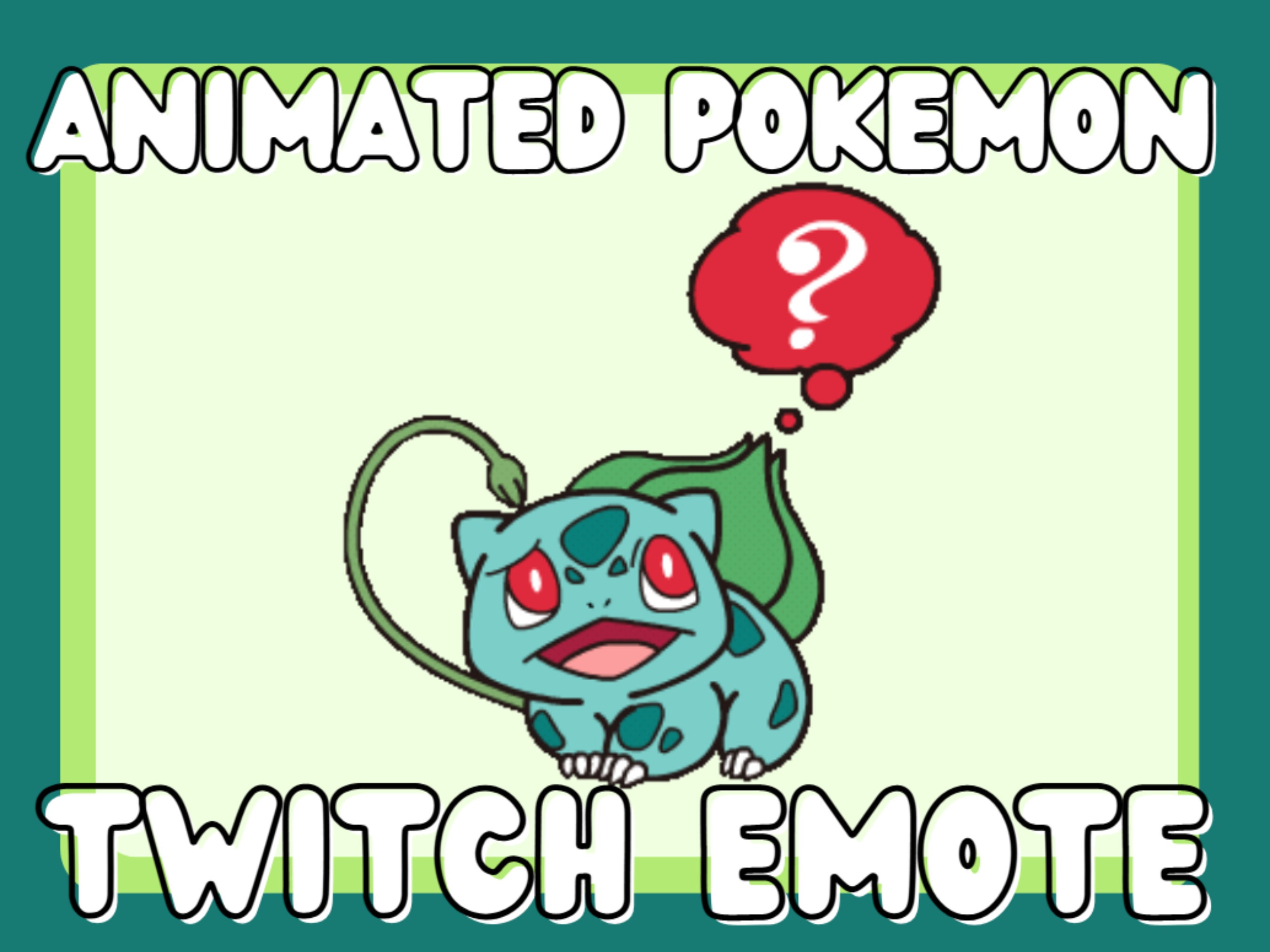 Pokemon Animated Emote, Bulbasaur Twitch Emote, Pokemon Emotes ...