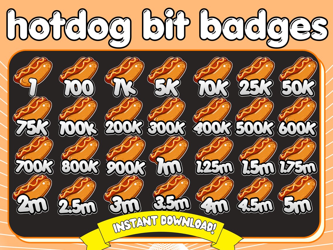 Hotdog Bit Badges, Hot Dog Bit Badges, Cute Food Bits Badges, Chibi ...