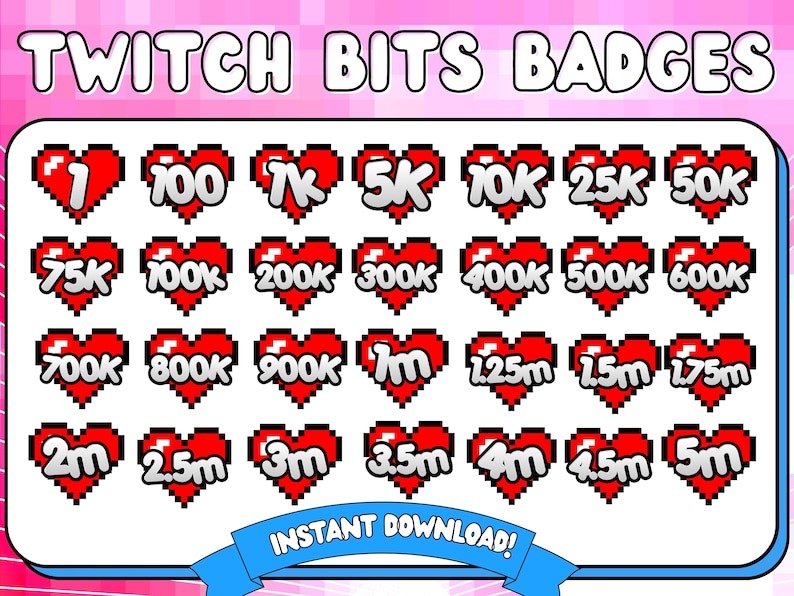 Twitch Bit Badges | Twitch Bits Badges | Pixel Twitch Bits Badges ...