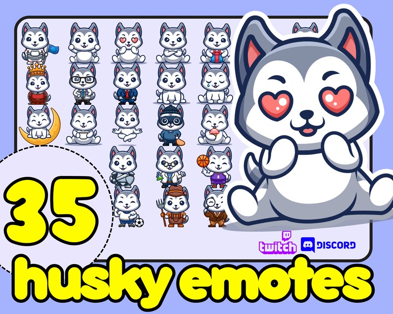 Husky Twitch Emote, Husky Emotes, Cute Husky Emote, Huskey Twitch ...