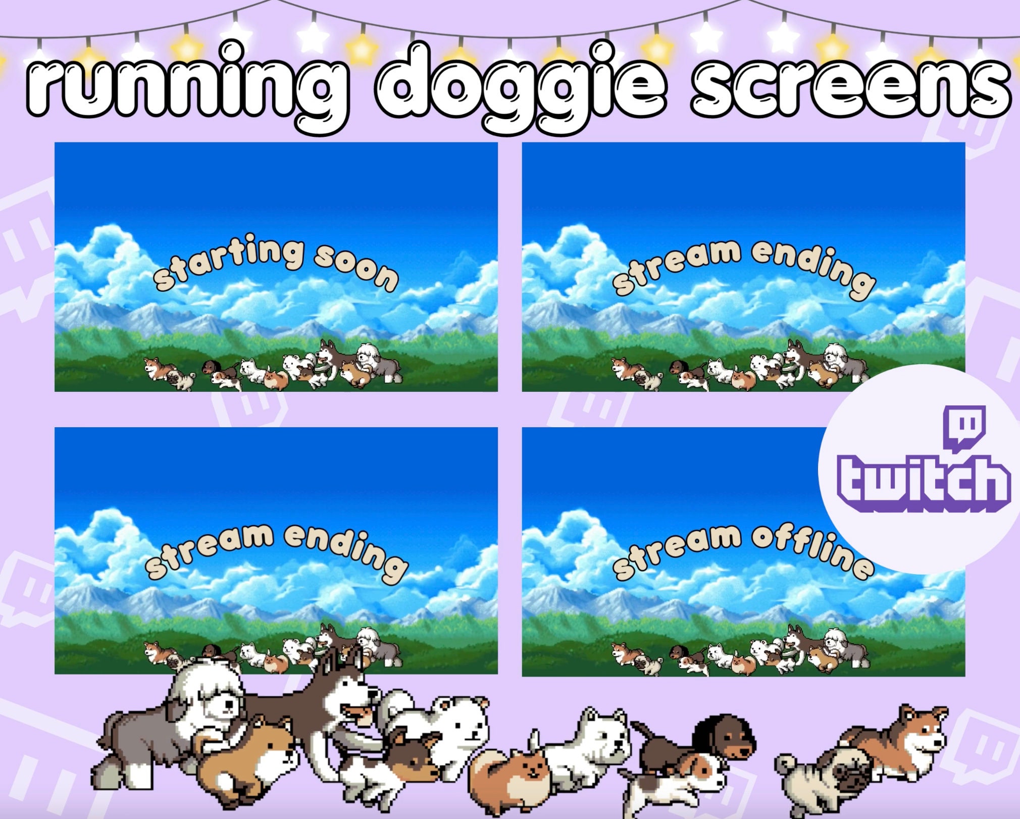 Running Dog Twitch Screen, Animated Running Dog Twitch Screen, Animated ...