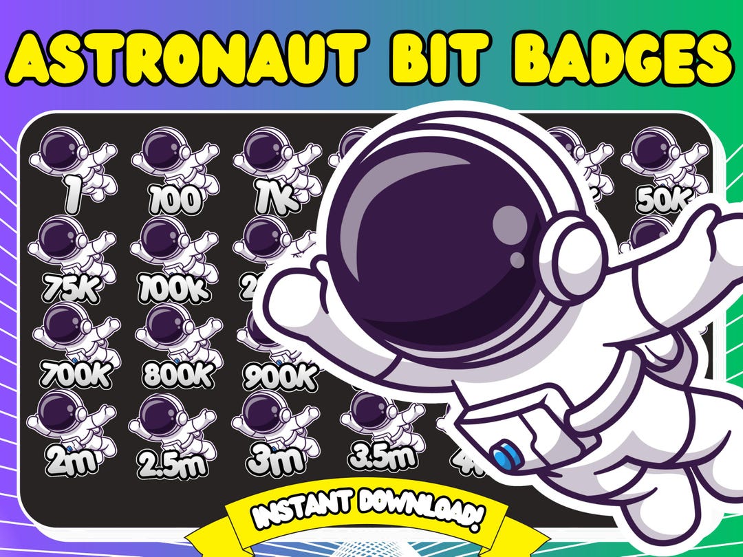 Astronaut Twitch Bit Badges | Alien Twitch Bit Badges | Alien Bit ...