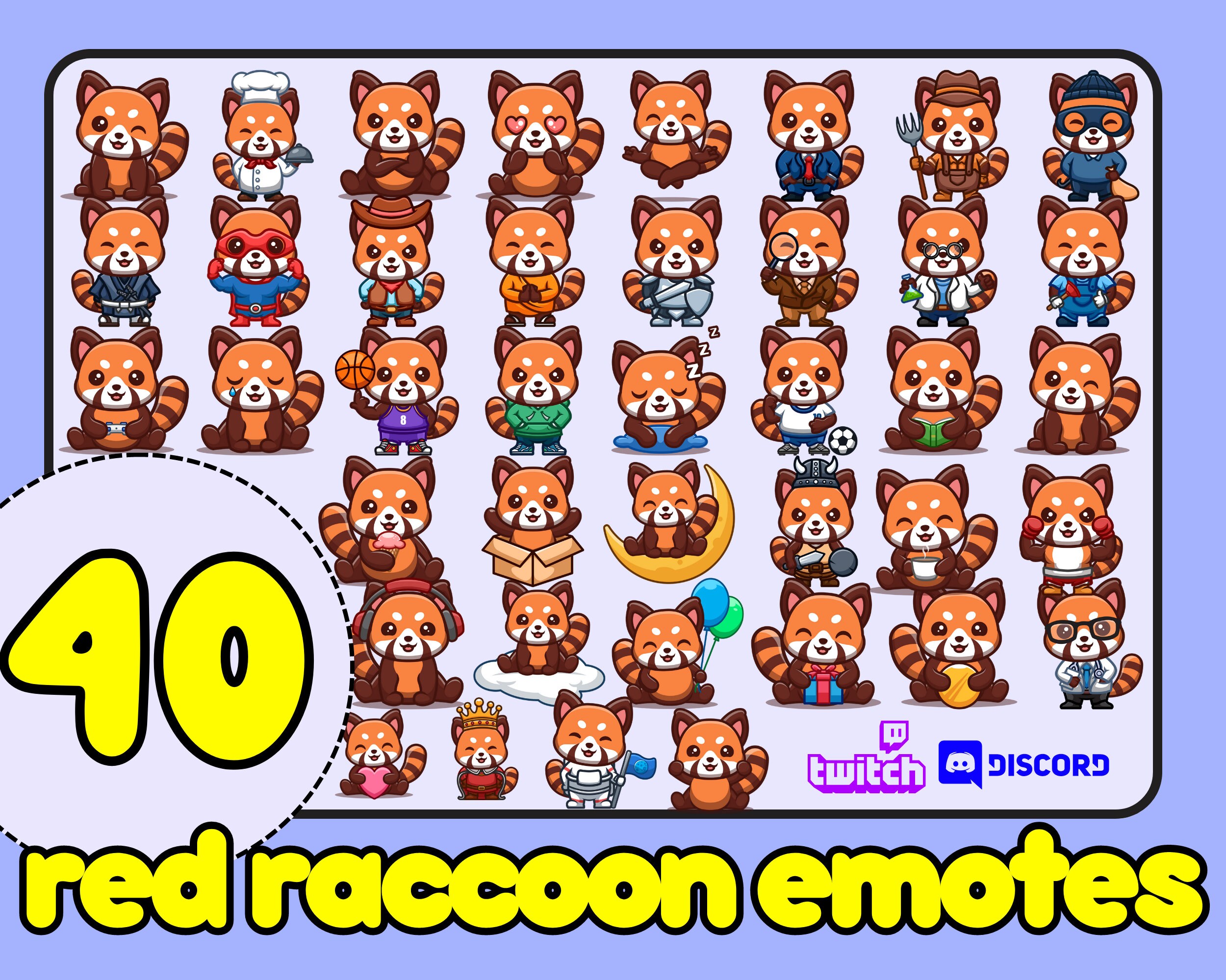 Red Panda Emotes Cute Red Panda Twitch Emotes, Trash Panda Emotes ...