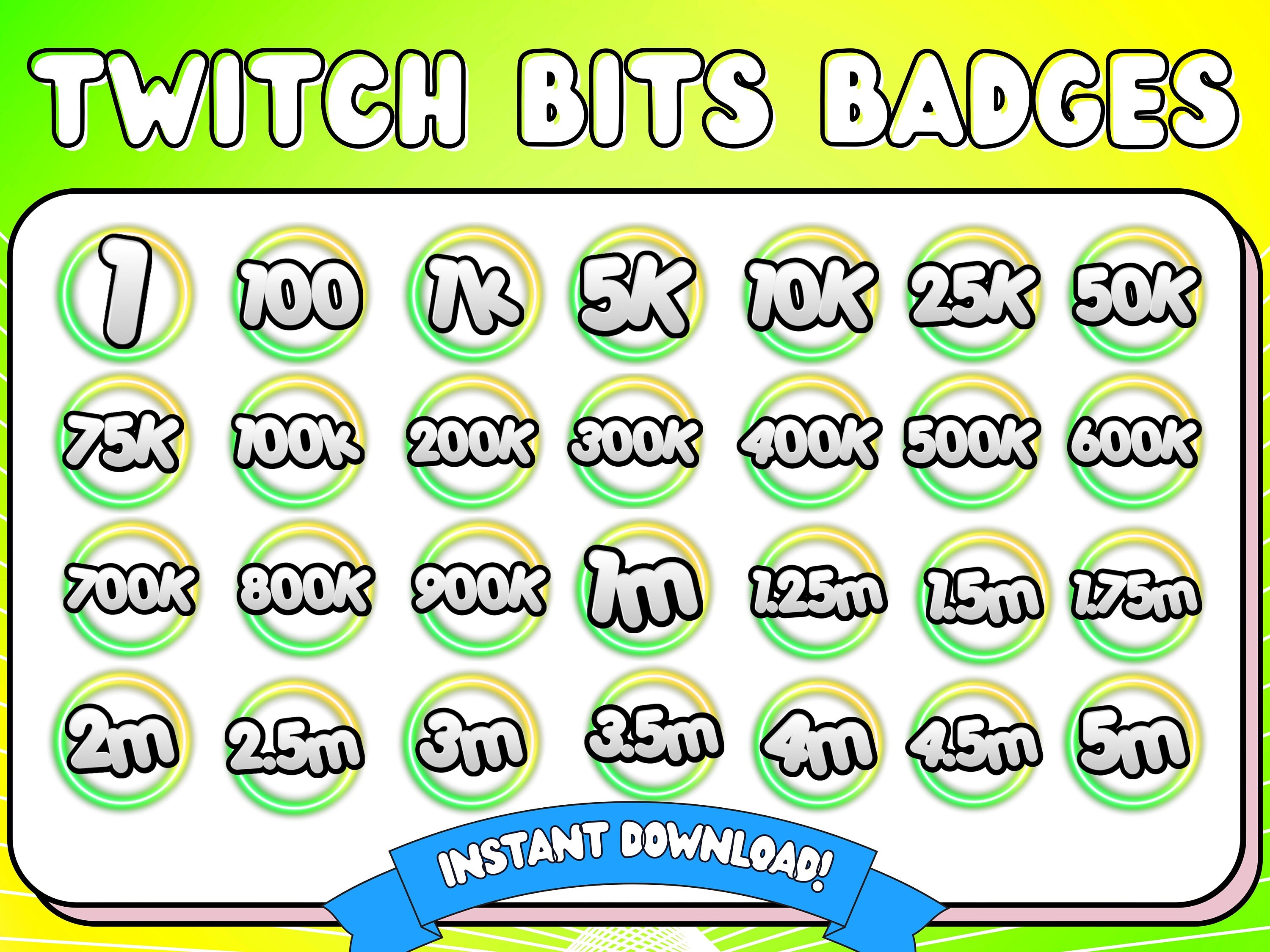 Twitch Bit Badges Twitch Bits Badges Twitch Tier Badges Twitch Badges ...