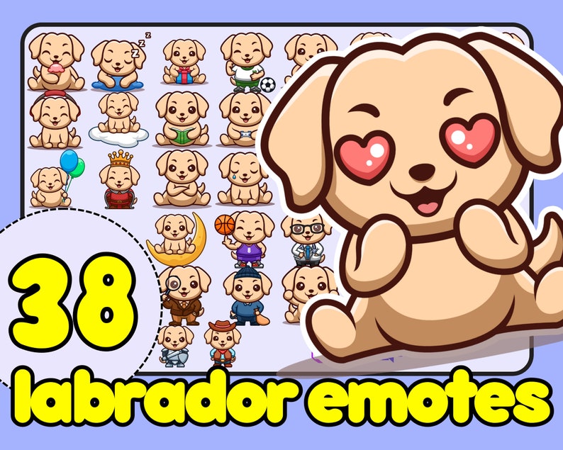Labrador Emotes Bundle, Yellow Labrador Emotes, Yellow Lab Emote Twitch ...