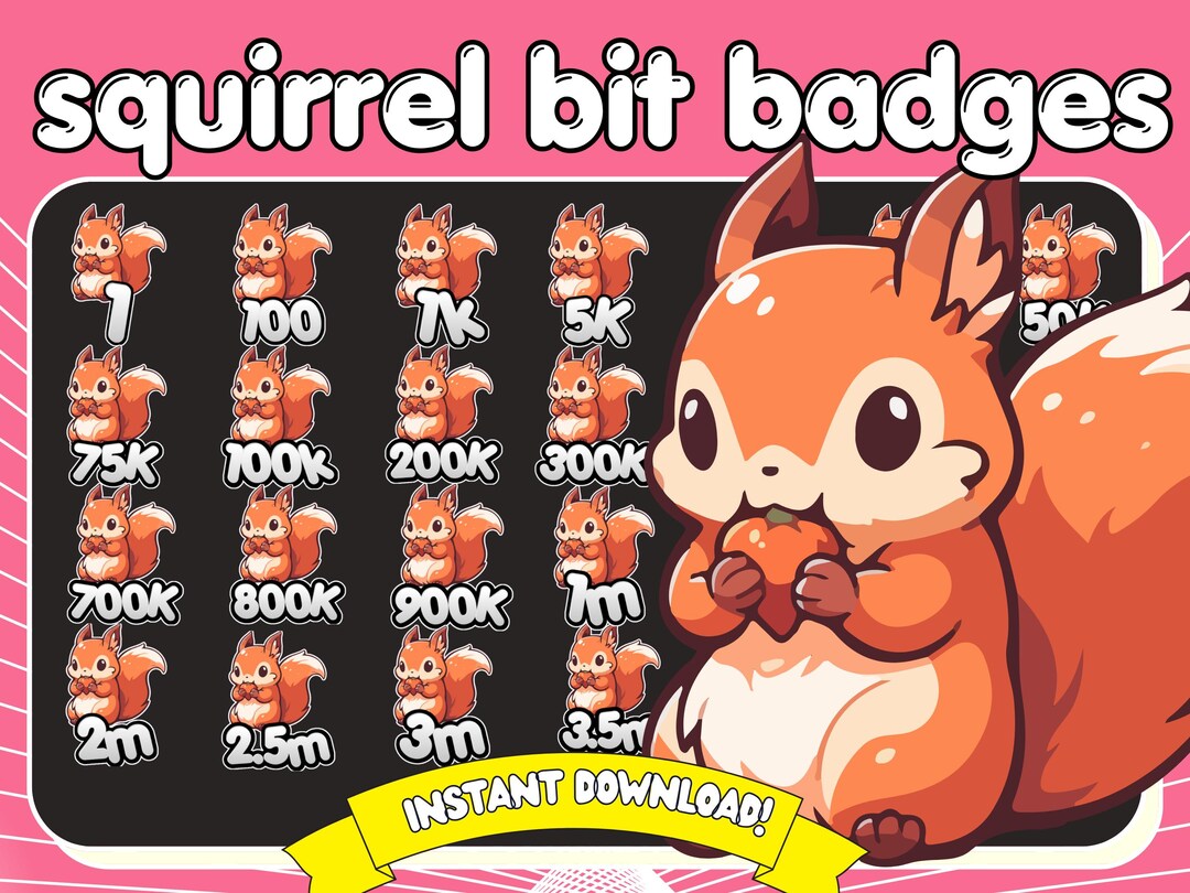 Twitch Bit Badges Squirrel, Squirrel Bit Badges Twitch, Raccoon Twitch Bit Badges, Squirrel ...