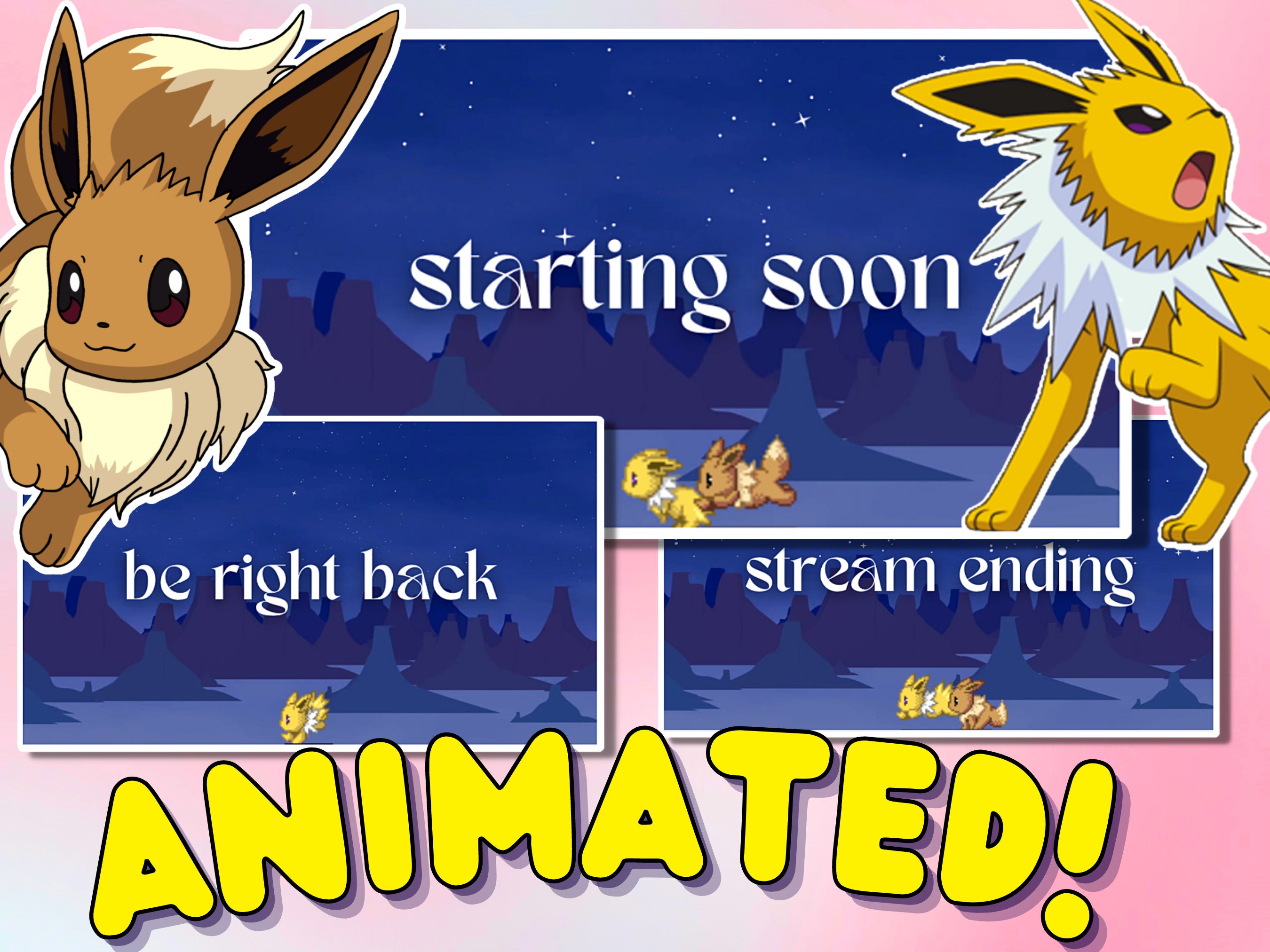 Pokemon Starting Screen Twitch Animated Pokemon Be Right Etsy UK