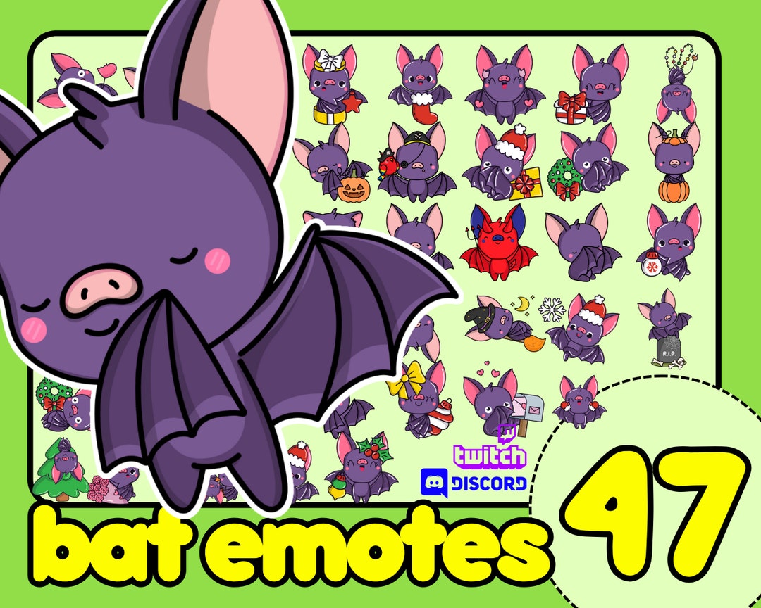 Bat Emotes! Cute Bat Twitch Emotes, Cute Scary Emotes, Halloween Emotes ...