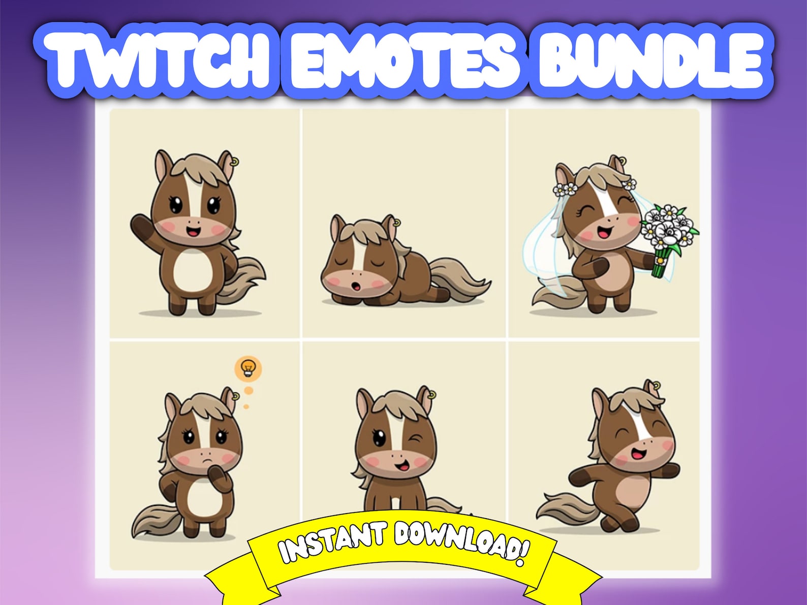Twitch Emotes, Horse Emotes, Cute Horse Emotes, Cute Pony Twitch Emotes ...