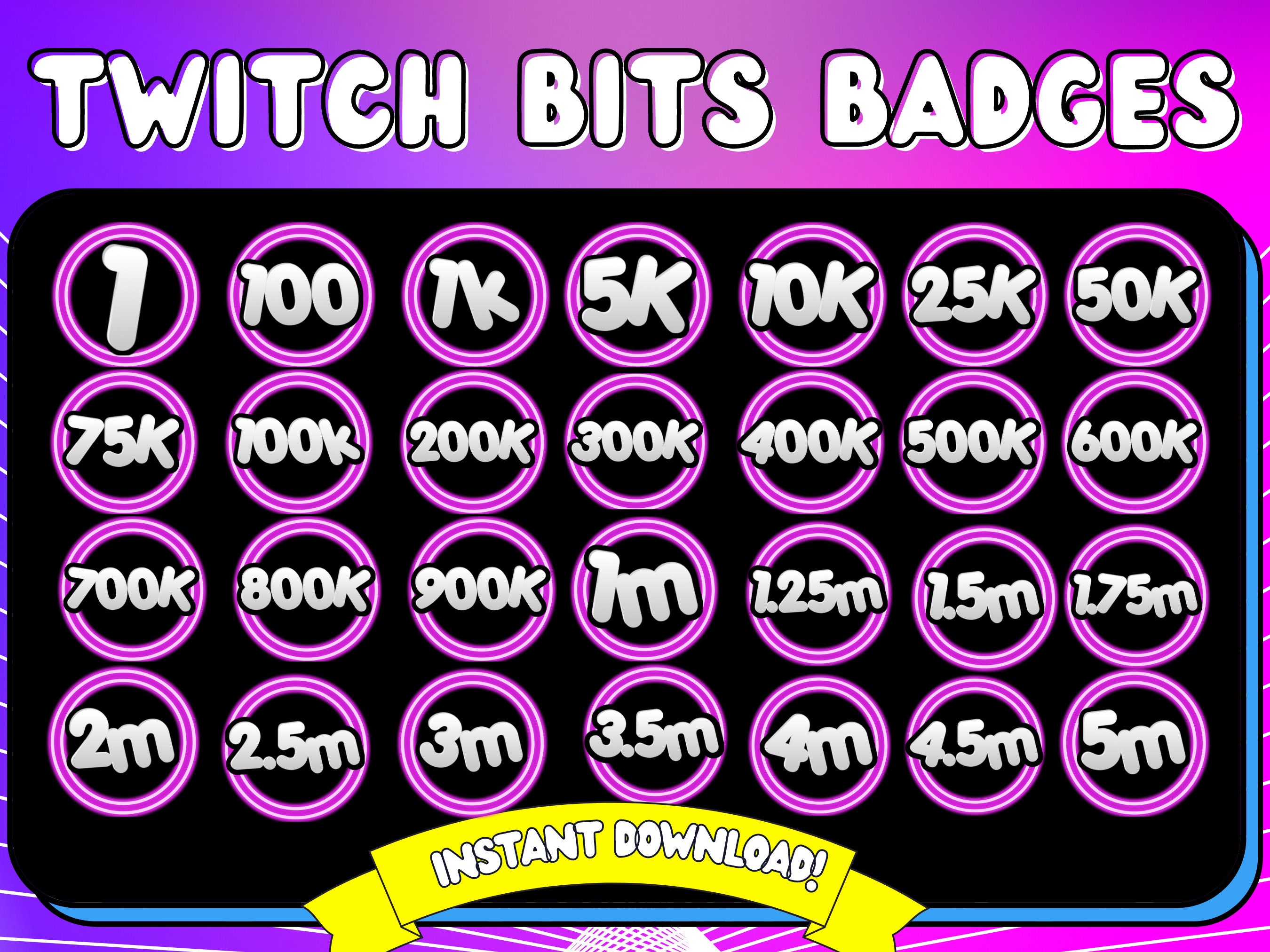 Twitch Bit Badges | Twitch Bits Badges |twitch Tier Badges | Twitch ...