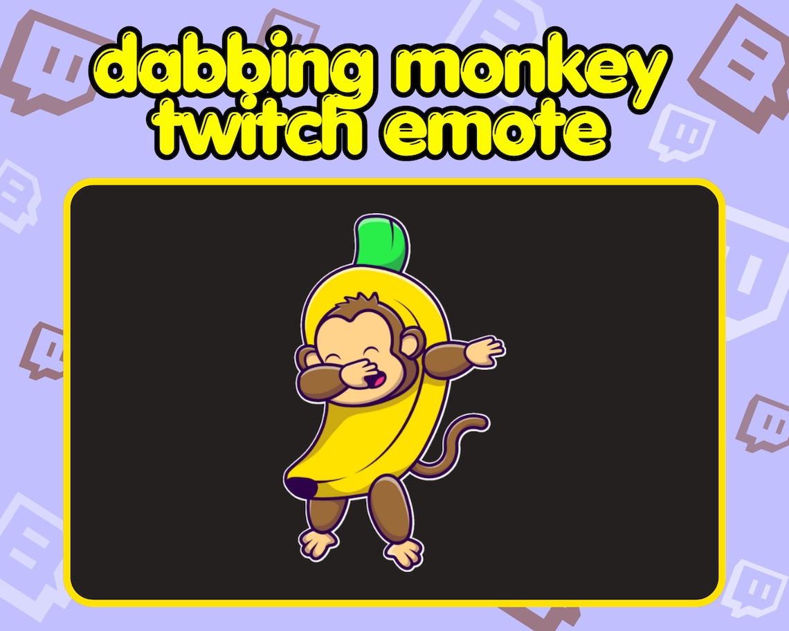 Monkey Emote! Dabbing Monkey Emote, Dabbing Twitch Emote, Dabbing Emote, Cute Monkey Twitch ...