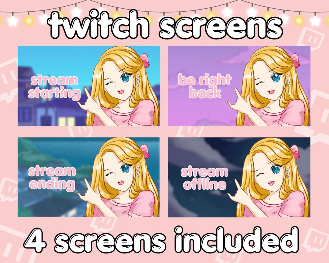 Anime Girl Twitch Screens, Blonde Girl Twitch Screens, Blonde Girl ...