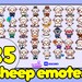 Sheep Emotes! Cute Sheep Twitch Emotes, White Sheep Emotes, Farm Animal ...