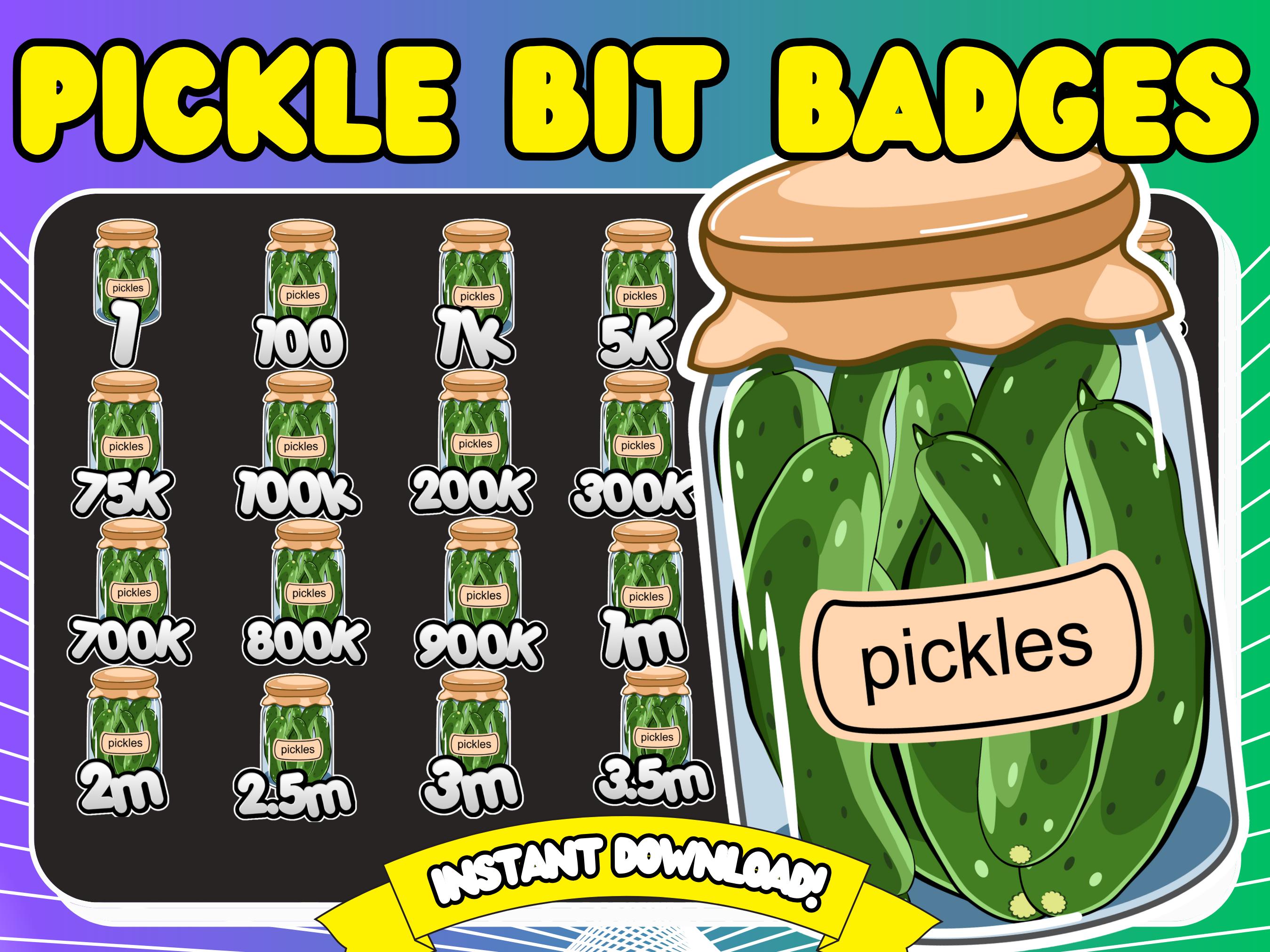 Pickle Bit Badges, Twitch Bits Badge, Pickle Bit Badges Twitch, Pickle ...
