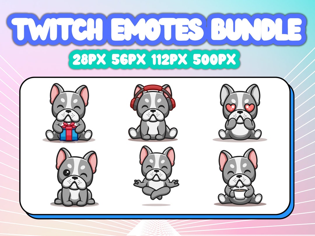 Cute Frenchie Emote Bundle, Grey Frenchie Emote, French Bulldog Emotes ...