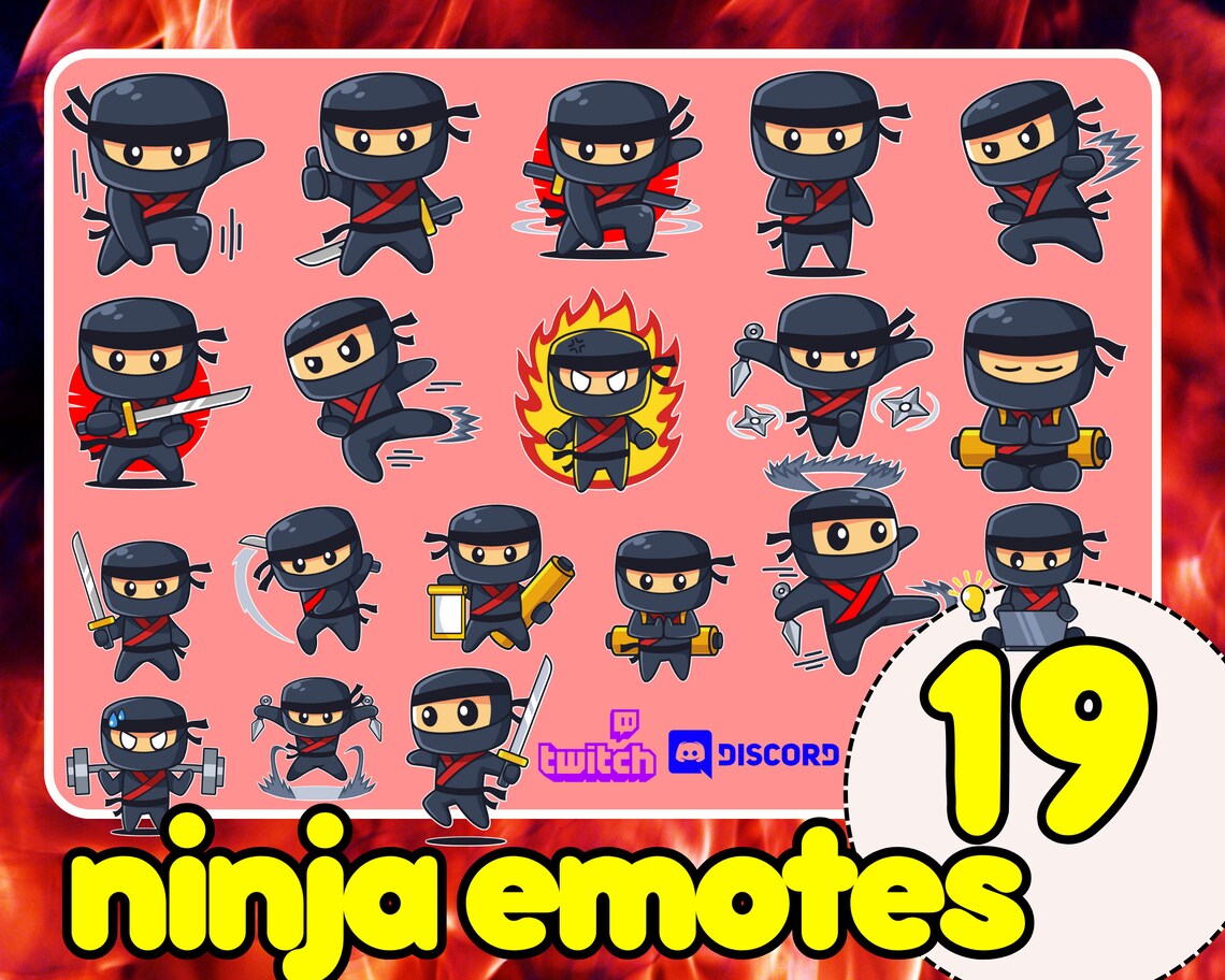 Ninja Emotes | Ninjatwitch Emotes | Halloween Twitch Emotes | Japan ...