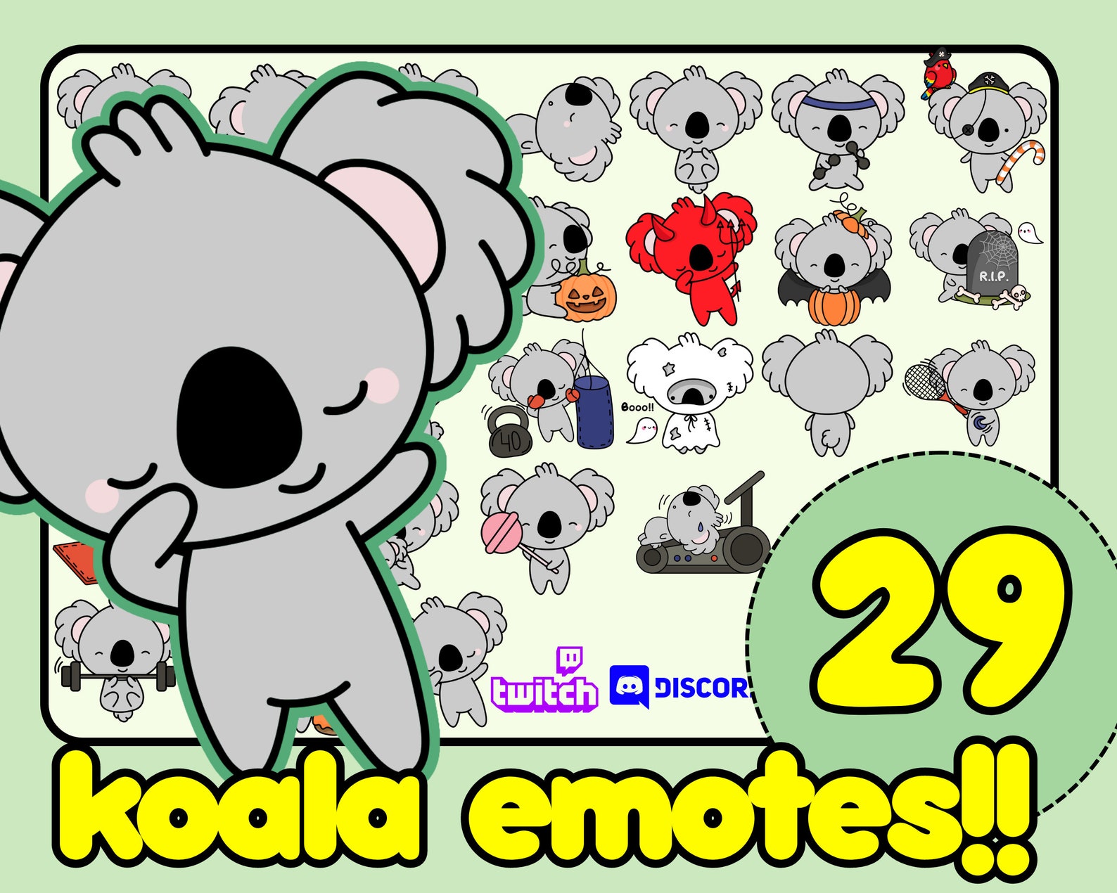 Koala Emotes, Koala Twitch Emotes, Australia Emotes, Animal Discord ...